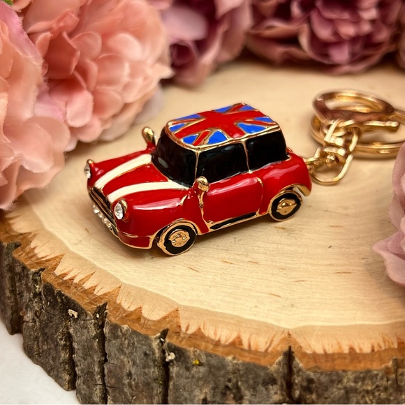 Accessories | Retro Red And White Mini Cooper Car With Union Jack ...